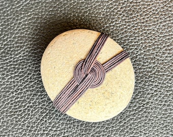 Large Leather Wrapped Rock, Wrapped Stone, Zen Stone, Meditation Stone ...