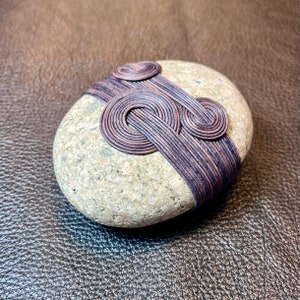 Large Leather Wrapped Rock, Wrapped Stone, Zen Stone, Meditation Stone ...