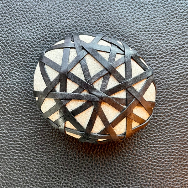 Leather Wrapped Rock - Etsy
