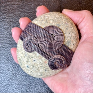 Large Leather Wrapped Rock, Wrapped Stone, Zen Stone, Meditation Stone ...