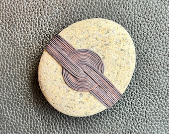 Large Leather Wrapped Rock, Wrapped Stone, Zen Stone, Meditation Stone ...