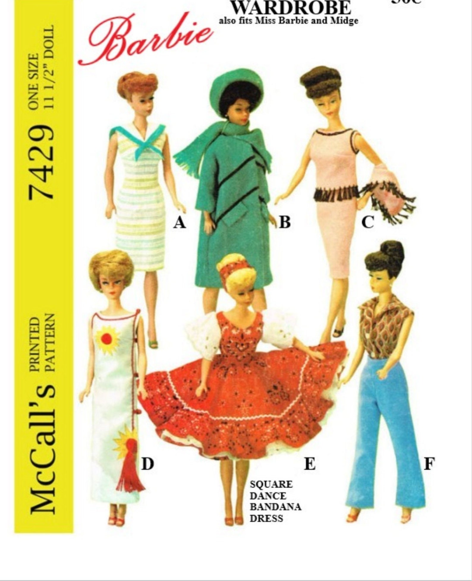 Mccalls 7429 Pattern for Barbie and Friends Fashion Wardrobe - Etsy