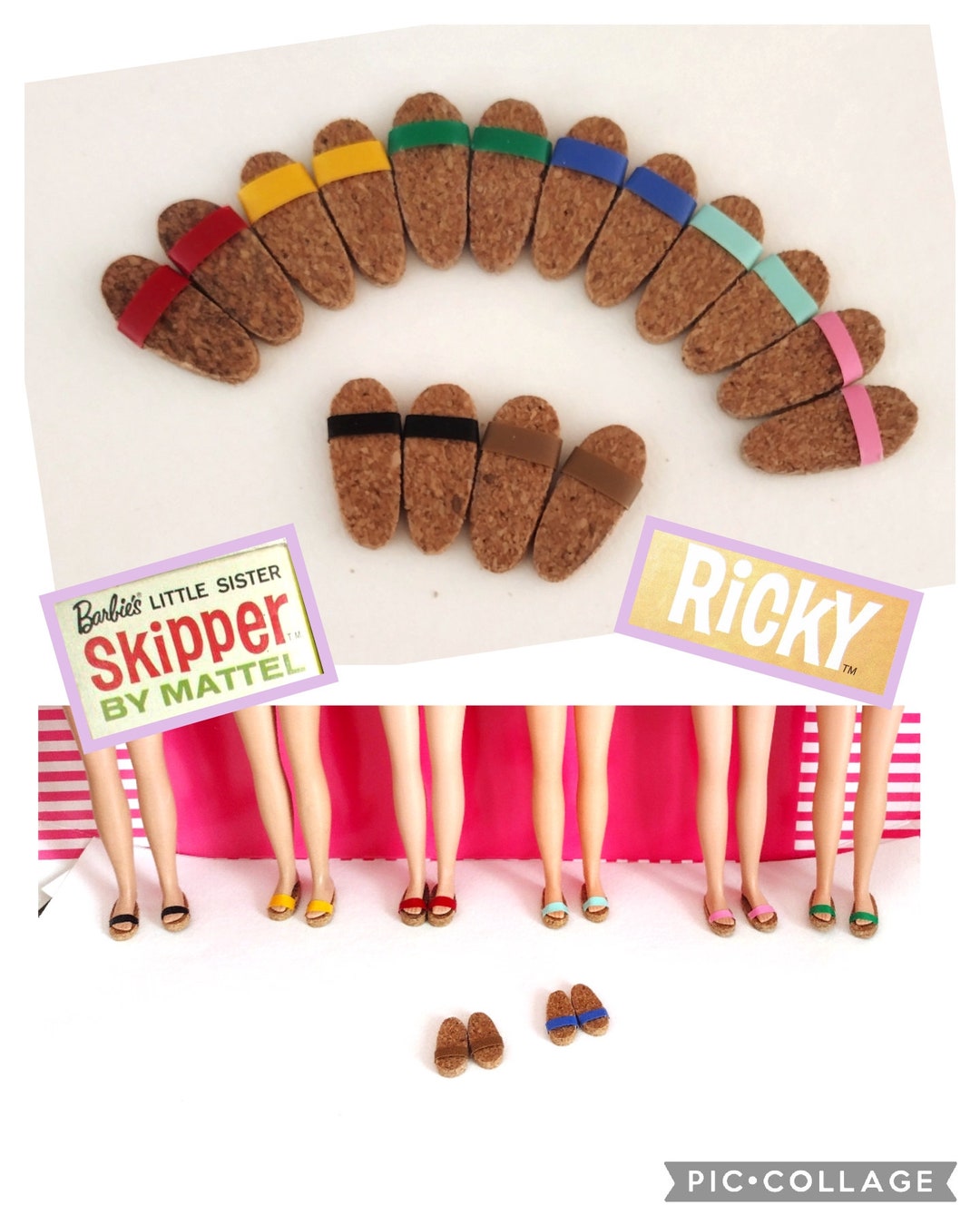 Vintage SKIPPER & RICKY Cork Sandals Reproduction - Etsy