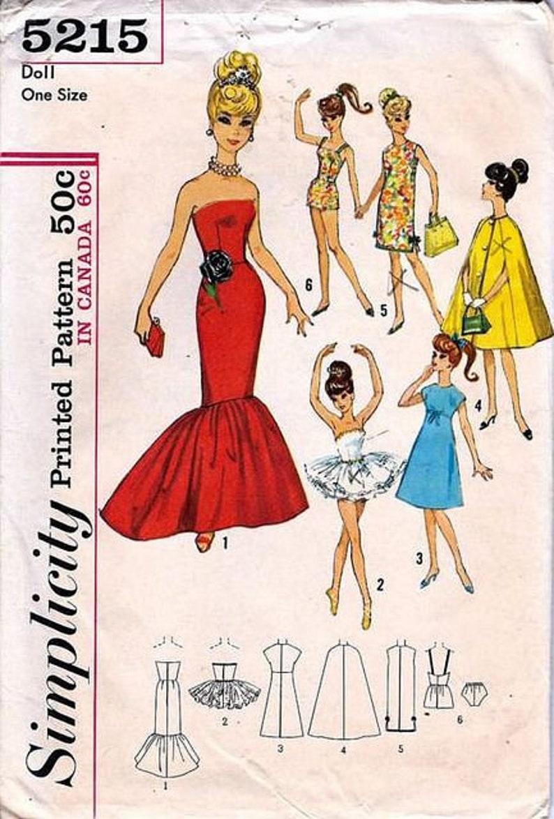 Vintage Barbie PDF Simplicity 5215 - Etsy