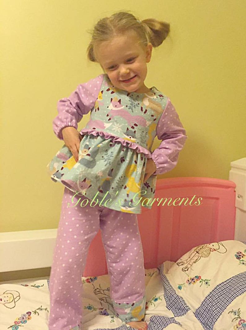 PDF Pattern Ruffled Pj Pattern Girl Pajama Pattern PJ Sewing - Etsy