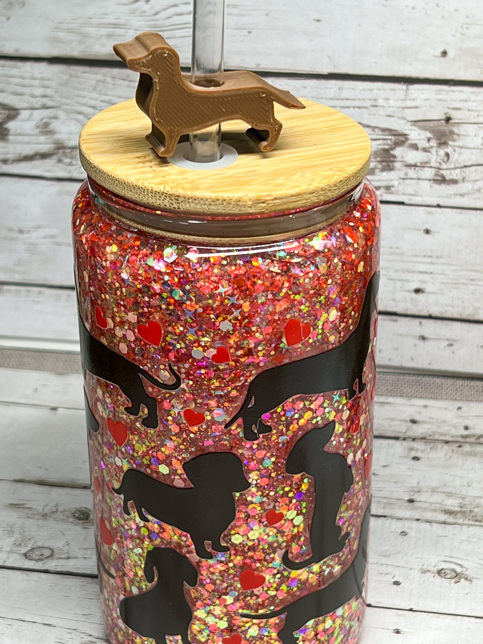 Dachshund Wiener Dog Straw Topper, 3D Printed Doxie Accessory for 40oz ...