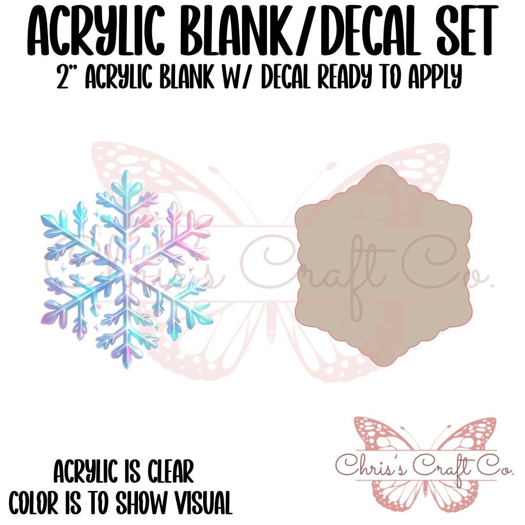 Acrylic Blank Decal Set Snowflake Pastel Pink Blue, DIY Badge Reels ...