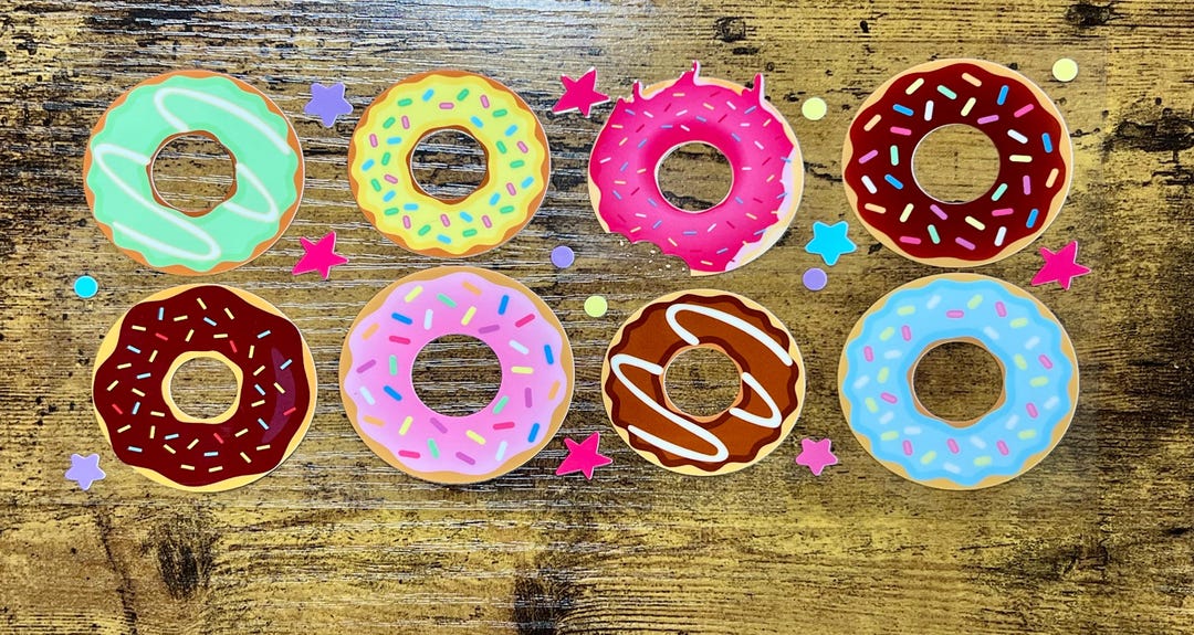 Donut UV DTF Cup Wrap, 16oz Can Glass Waterproof Decal, Permanent ...
