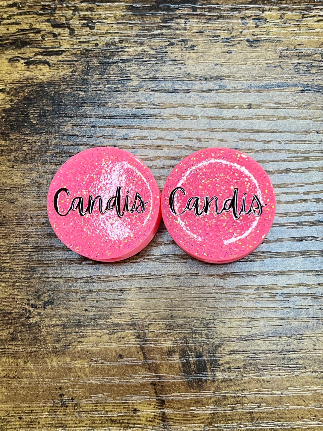 3D Personalized Glitter Resin Circle Straw Topper for Starbucks Straws ...