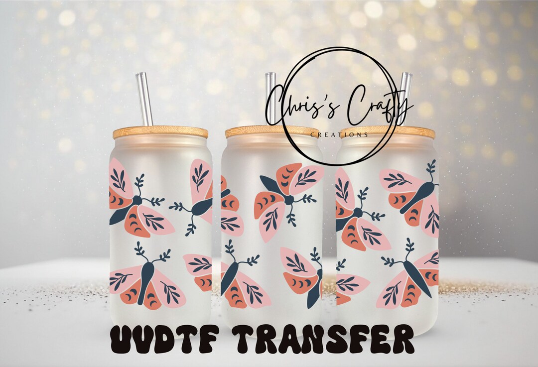 UV DTF Wrap Boho Moth for 16 Oz or 20 Oz Can Glass or 40 Oz Tumbler ...