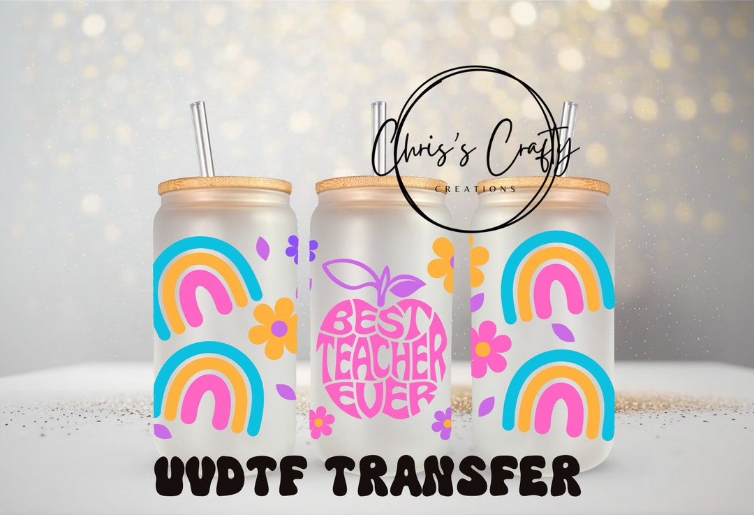 UVDTF WRAP Best Teacher Ever Rainbows - Etsy