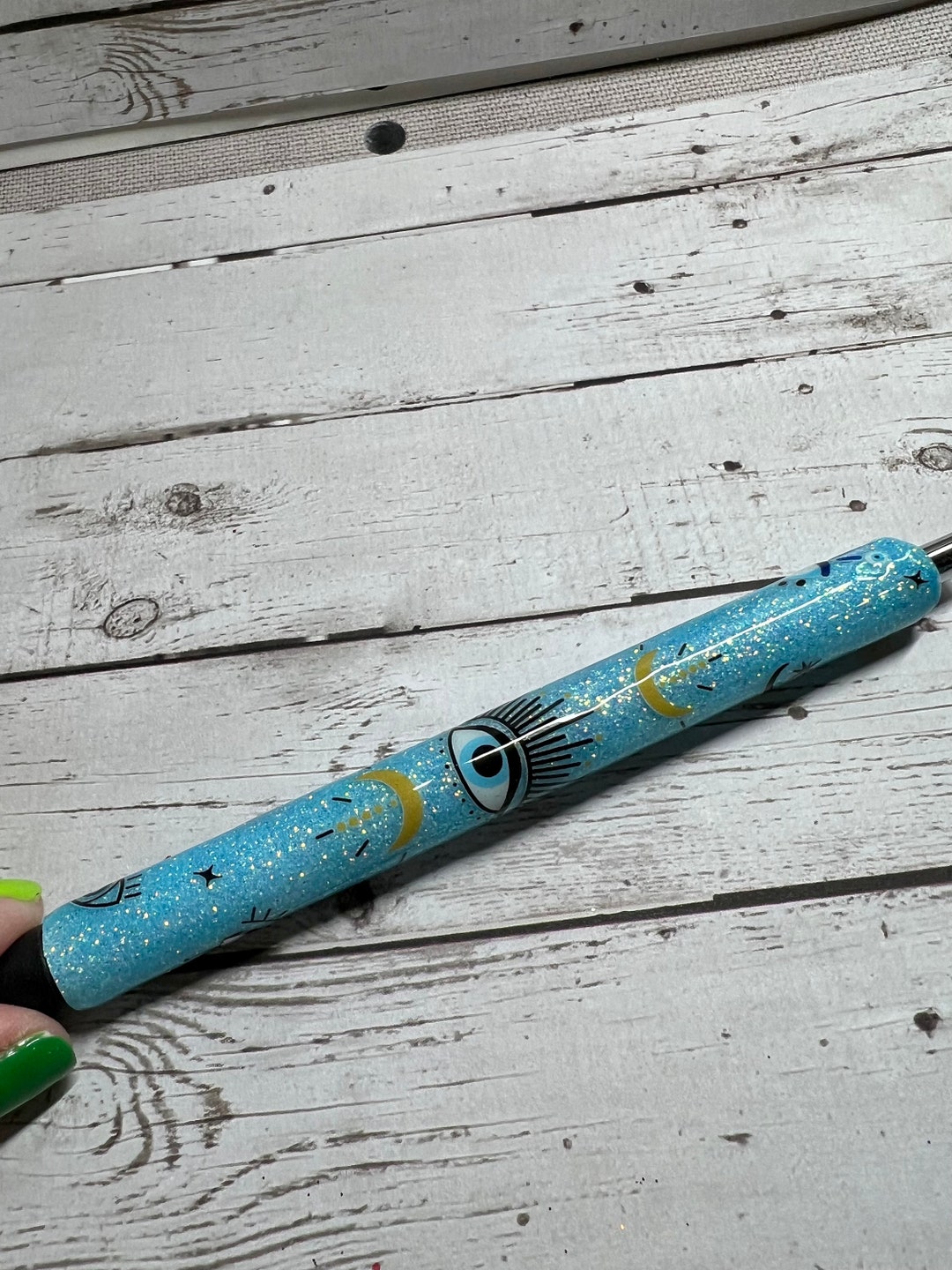 Evil Eye Blue Glitter Pen, UV Resin Pens, Glitter Pen, Nurse Gift ...