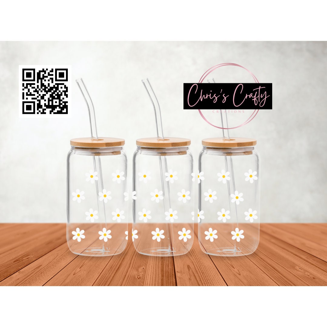 UVDTF Wrap Mini Gänseblümchen für 16 Unzen Dose Glasbecher Becher ...