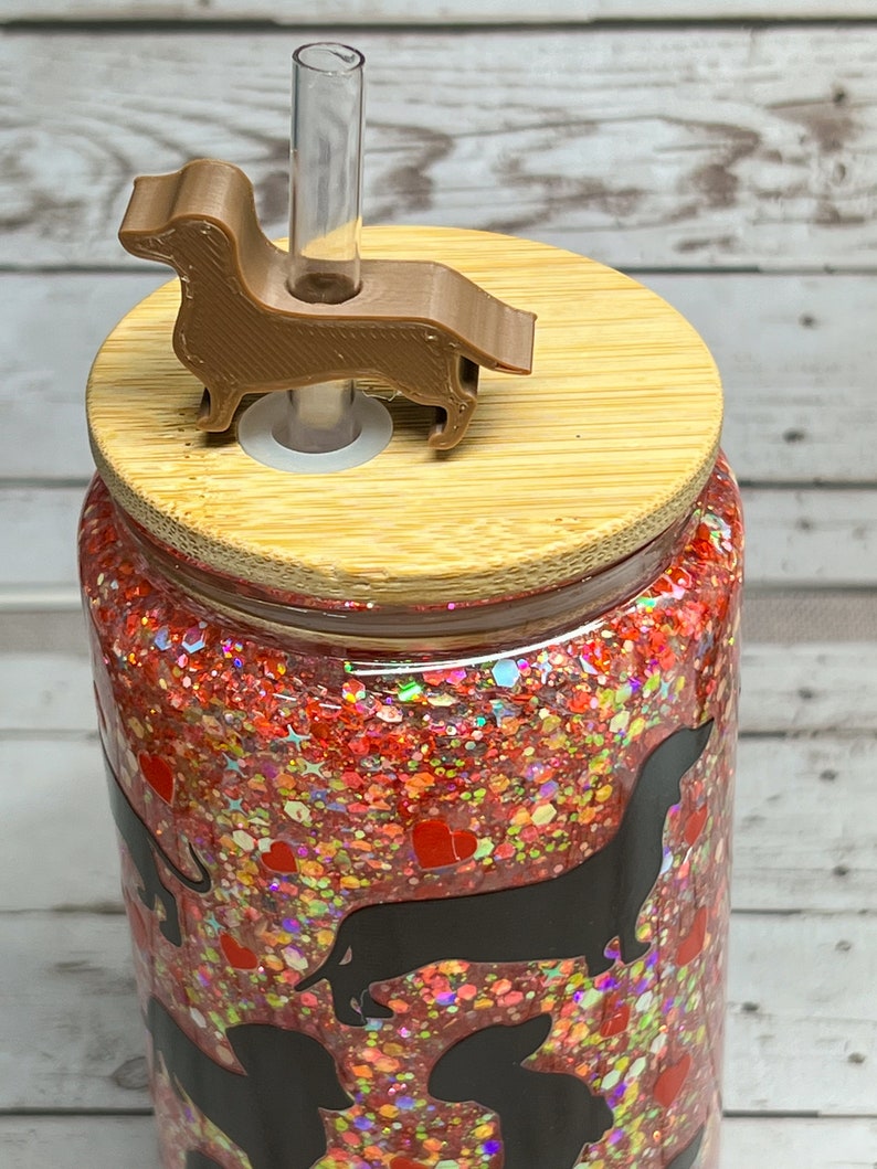 Dachshund Wiener Dog Straw Topper, 3D Printed Doxie Accessory for 40oz ...