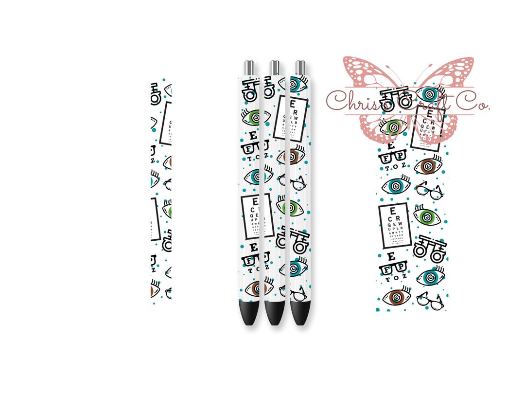 UVDTF Wrap Optometry Ink Joy Pen, Eye Doctor Wrap, Glitter Metal Pen ...