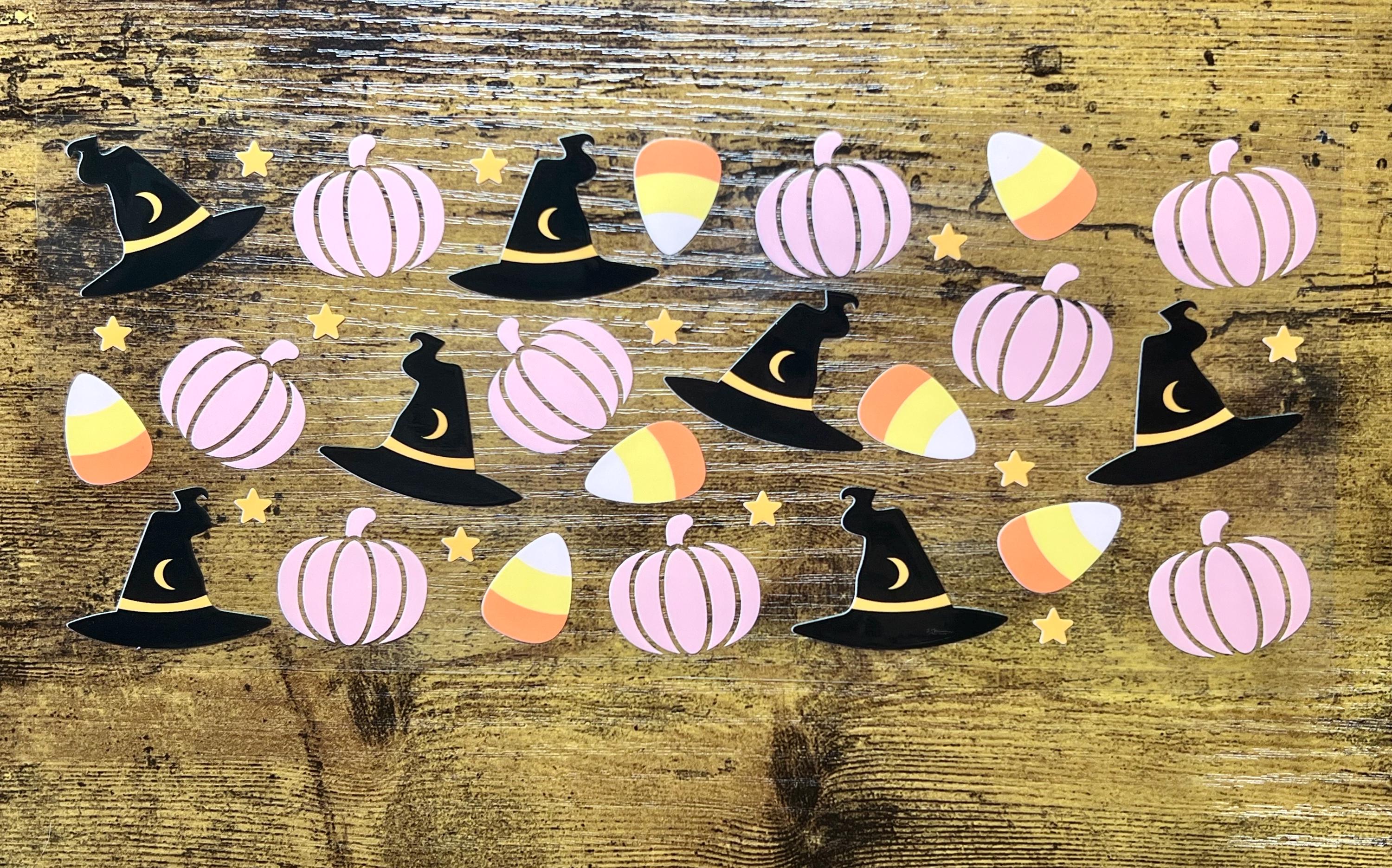 UVDTF Wrap Witches Hat Pumpkin Candy Corn Halloween 16oz Can Glass, Mug ...