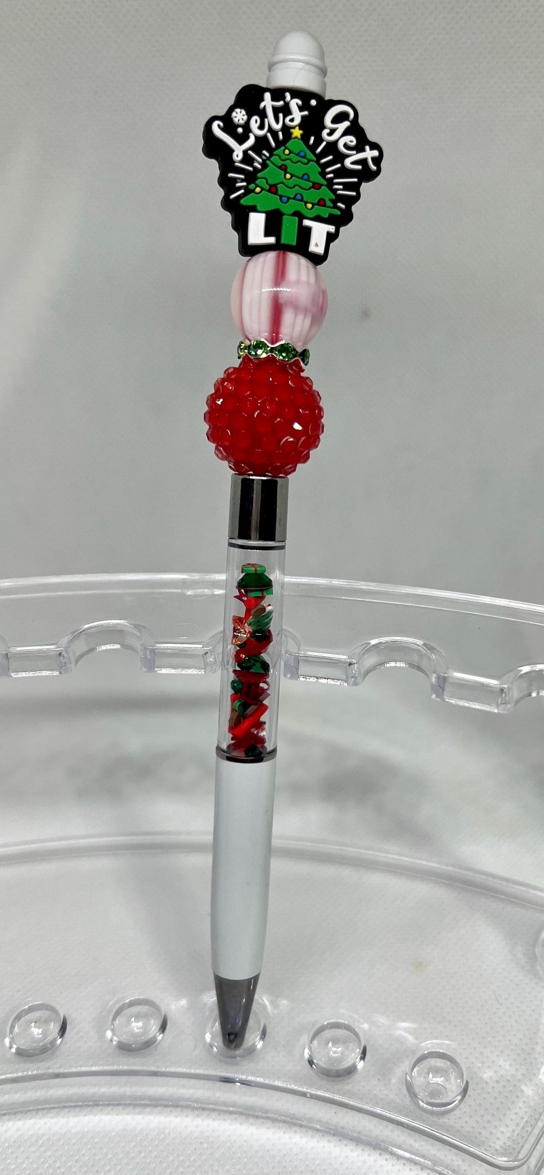 Beaded Pen Shaker Let’s Get Lit Ink Pen, Christmas Pen, Nurse Gifts ...