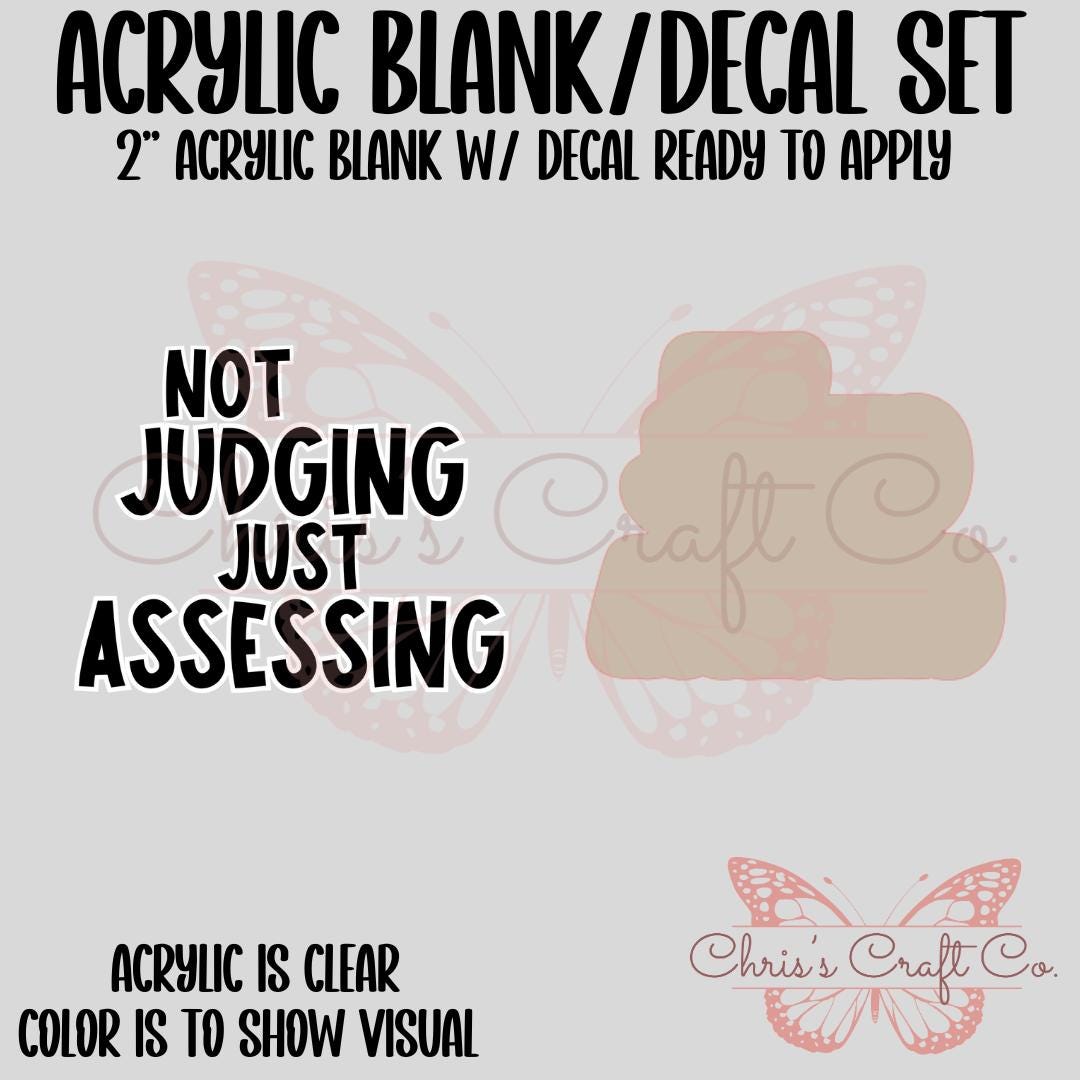 Sarcastic Saying Acrylic Blank Decal Set, DIY Badge Reels, Not Judging ...