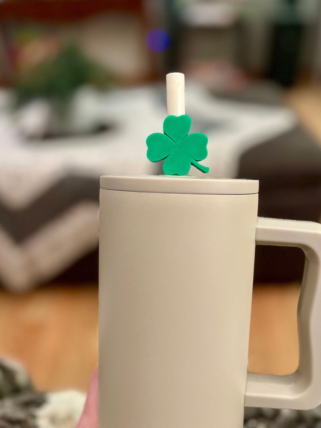 3D Clover Shamrock Green Straw Topper for Starbucks Straws, Standard ...