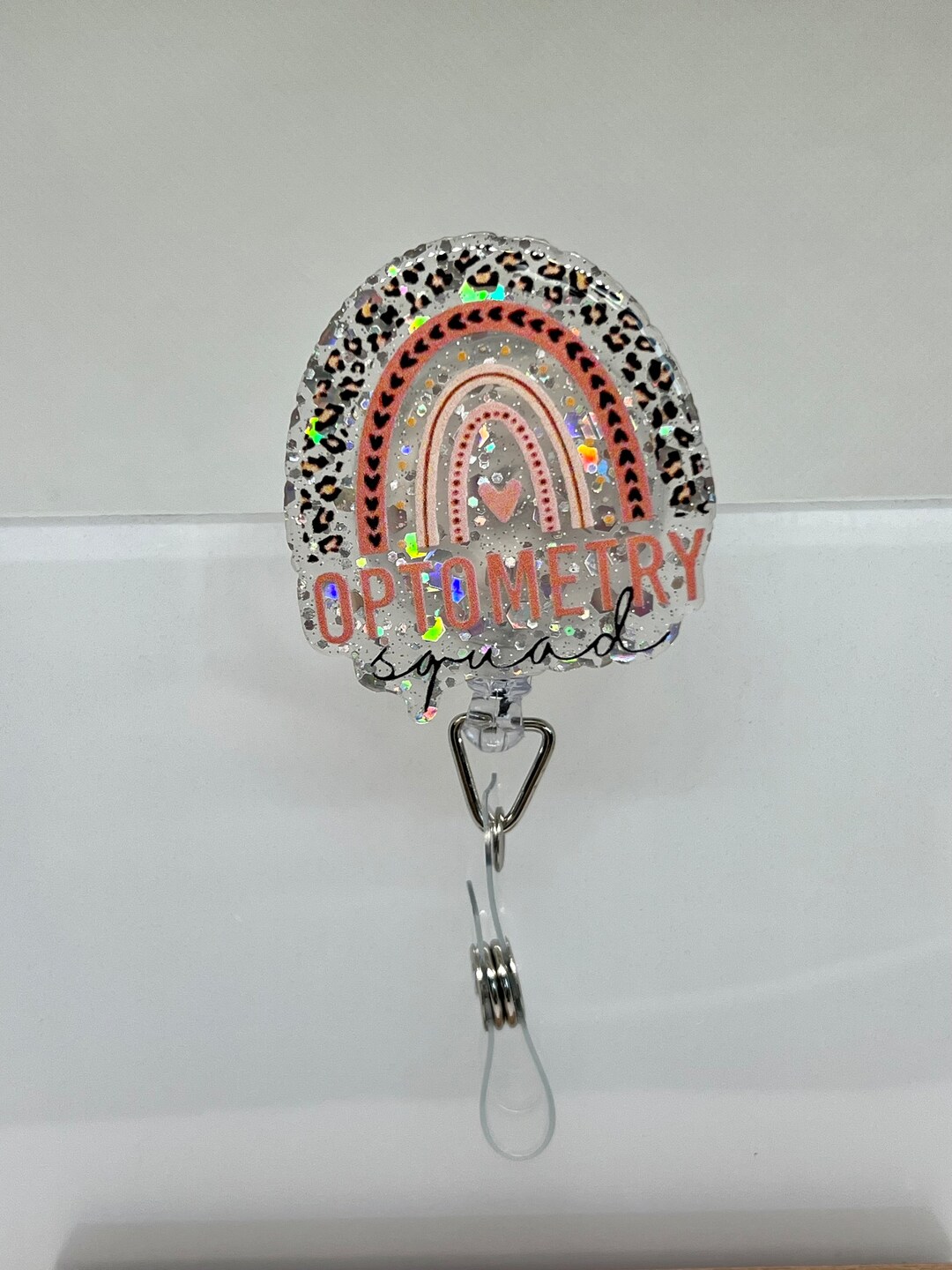Optometry Squad Badge Reel – Rainbow and Leopard Print Design for Eye ...