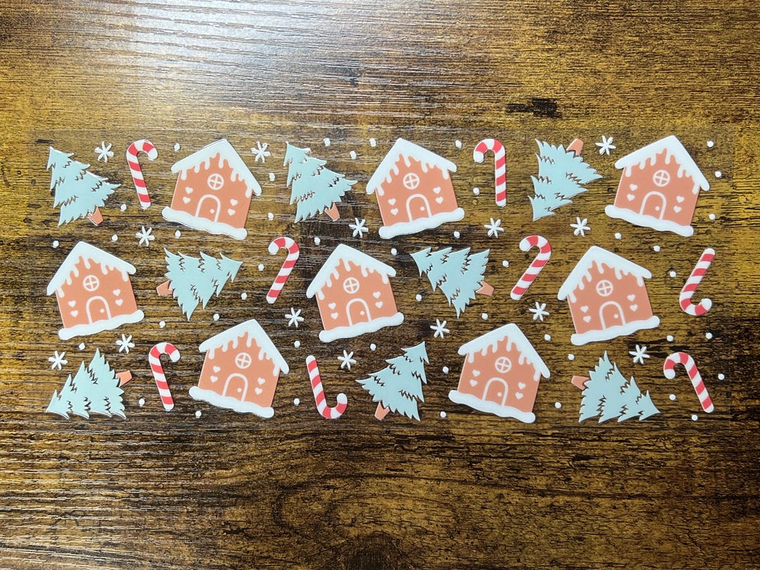 UVDTF Gingerbread House for 16 Oz Can Glass Mug or Tumbler, Ready to ...