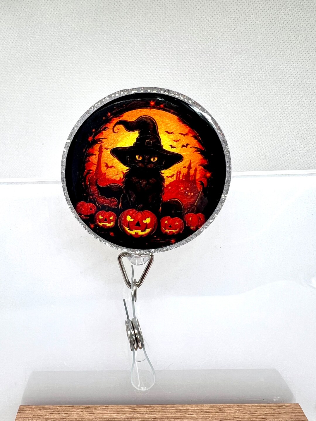 Badge Reel Witch Black Cat, Funny Badge Reel, Halloween Badge Reel ...