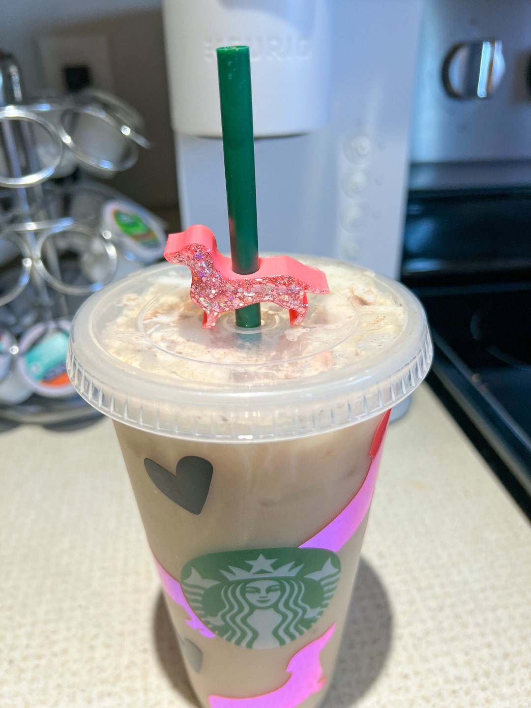 Dachshund Wiener Dog Straw Topper, 3D Printed Doxie Accessory for 40oz ...