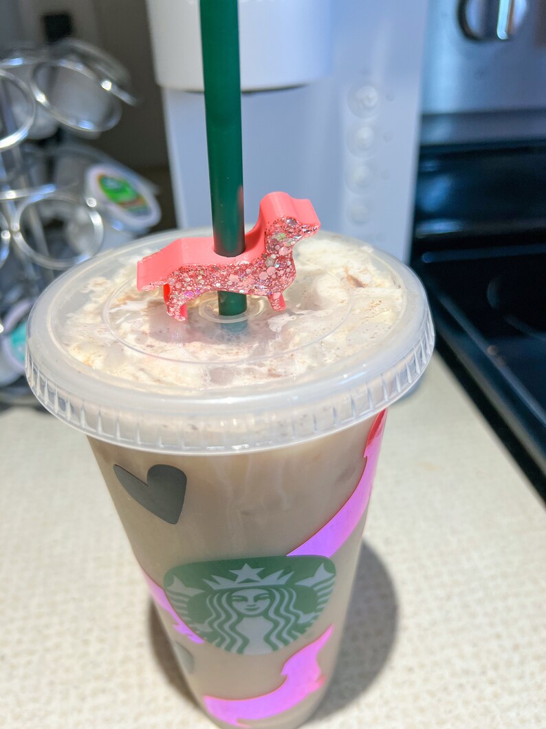 3D Printed Dachshund Wiener Dog Straw Topper for Starbucks - Etsy