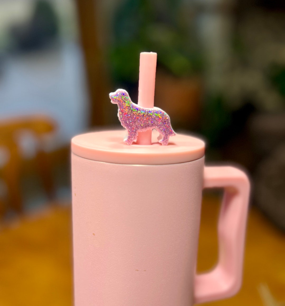 3D Printed Golden Retriever Dog Straw Topper for Starbucks Straws ...