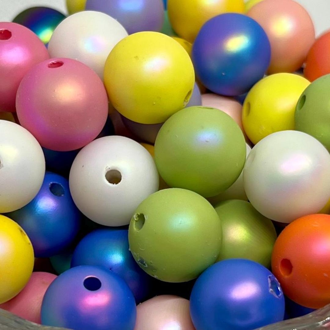 16mm Opal Coated Acrylic Beads, Bulk Colorful Gumball Beads for DIY ...