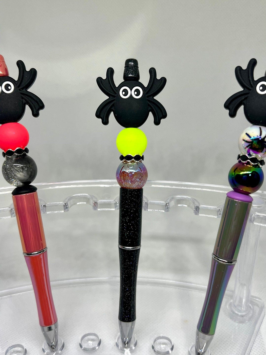 Beaded Pen Halloween Black Spider, Fun Pens Acrylic Beads, Custom Pen ...