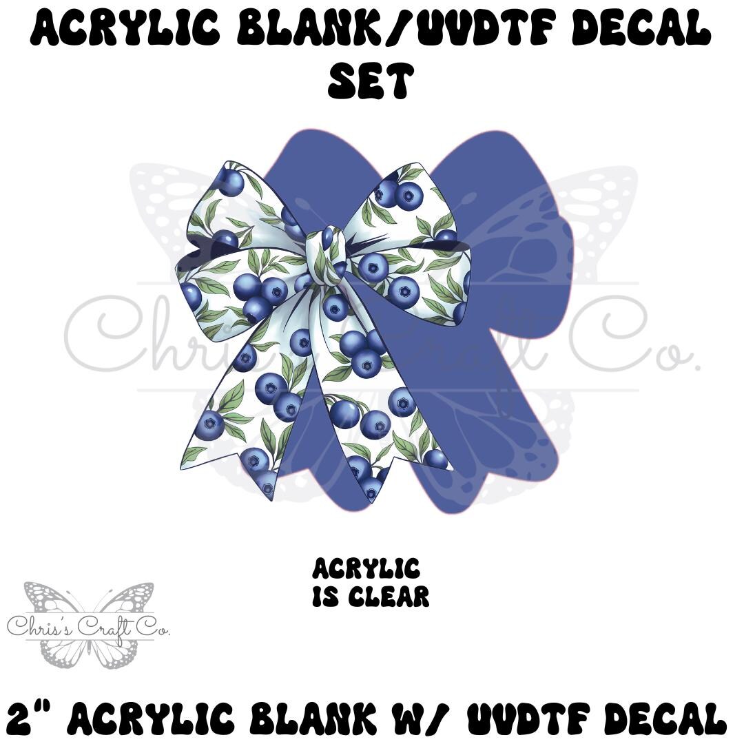 Acrylic Blank Blueberry Bow Decal Set, DIY Badge Reels, Bow Blank and ...