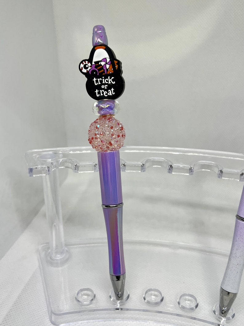 Beaded Pen Trick or Treat Halloween, Fun Pens Acrylic Beads, Custom Pen ...