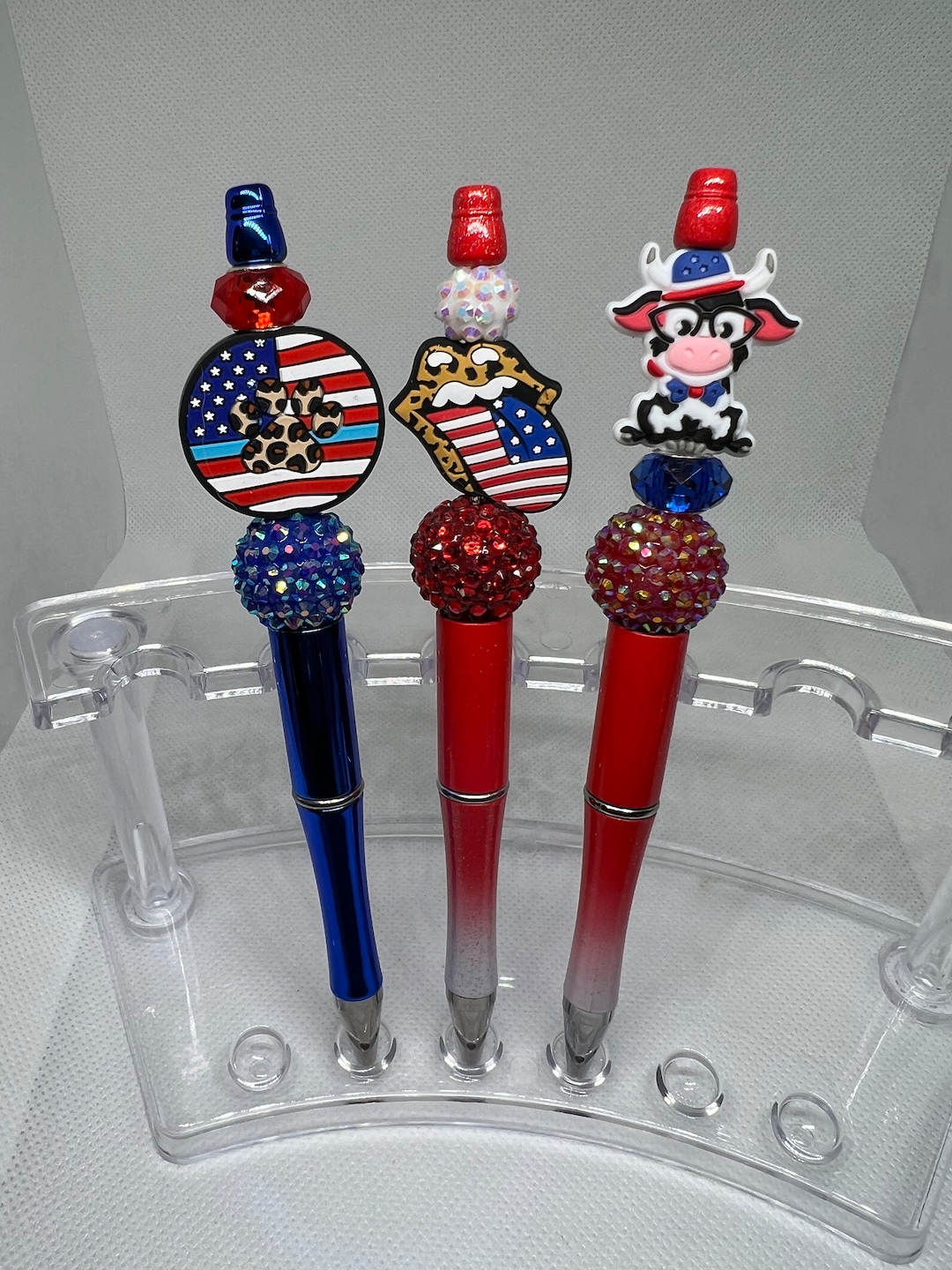 Beaded Pen Patriotic, Fourth of July , America Beaded Pen, Fun Pens ...