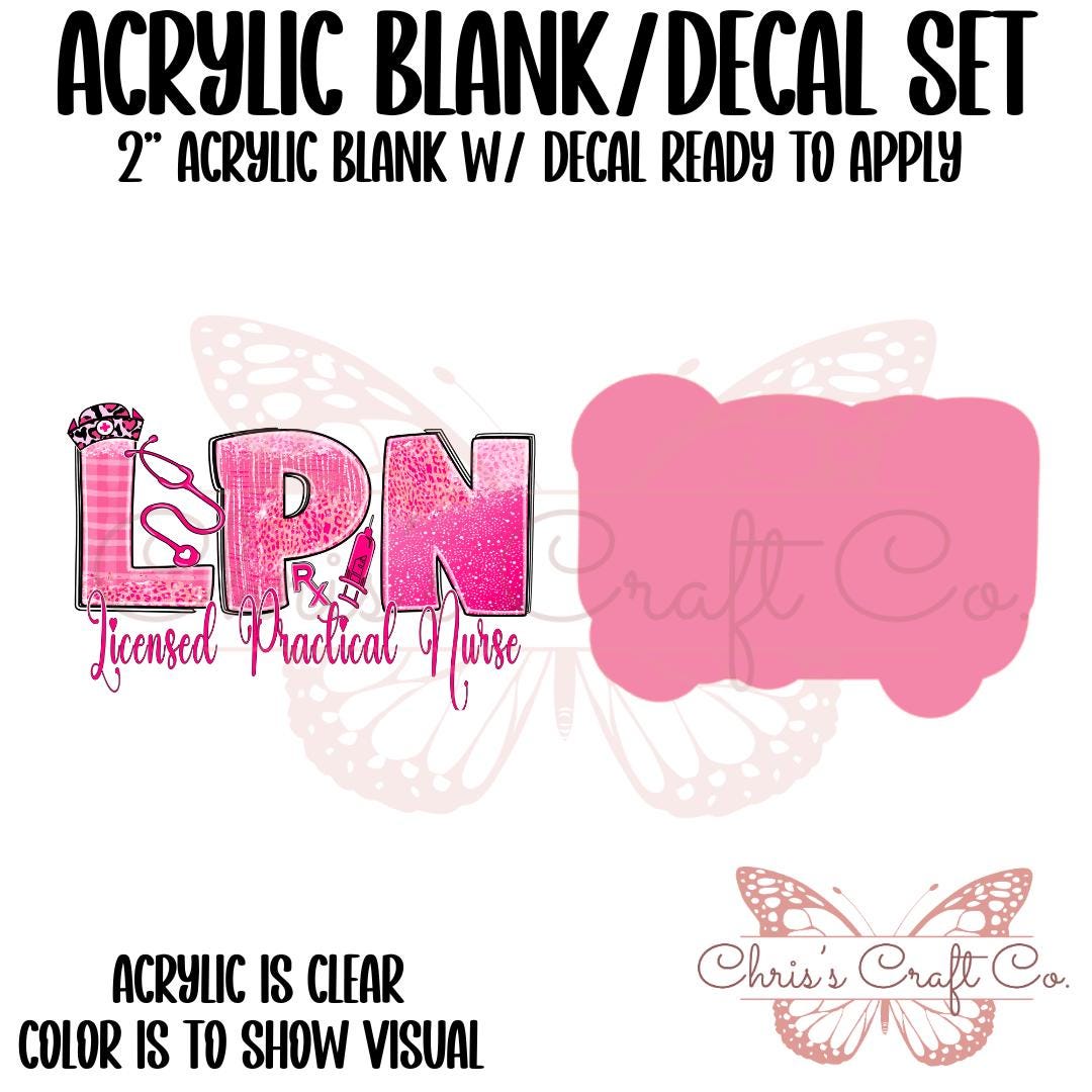 LPN Acrylic Blank Decal Set, Nurse Badge, DIY Badge Reels, UVDTF ...