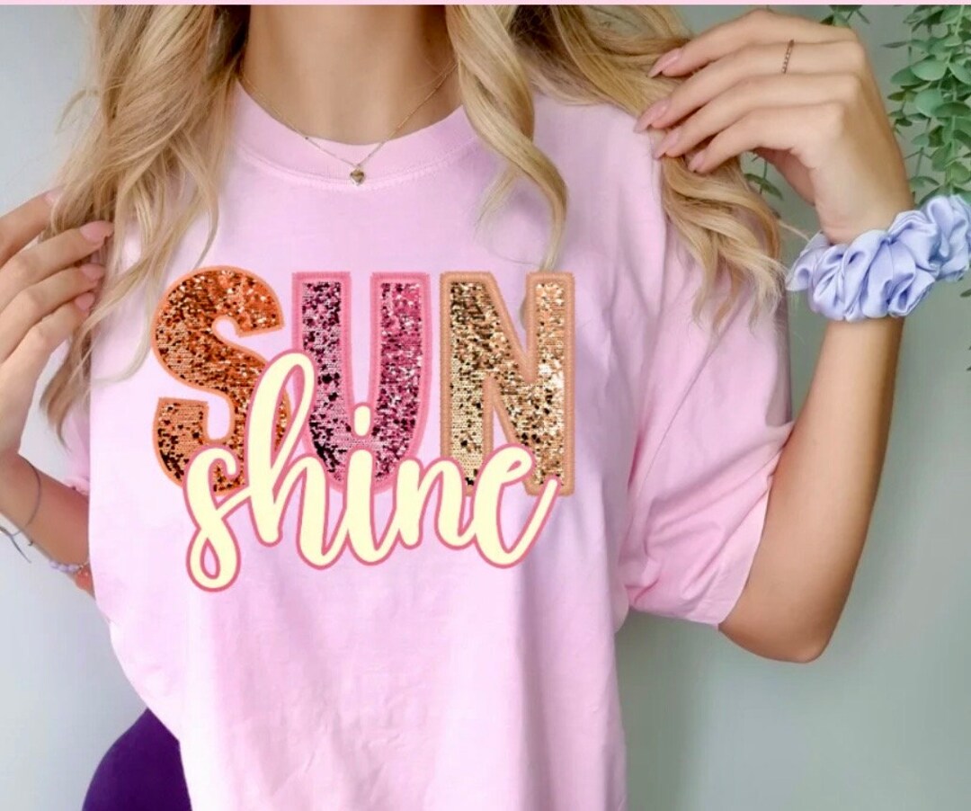 Screenprint Color Transfer Faux Glitter Sunshine, Summer Sun, Full ...