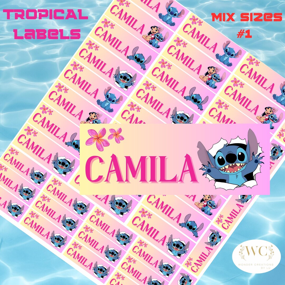 Tropical School Labels | Supplies Back to School Labels | Waterproof ...