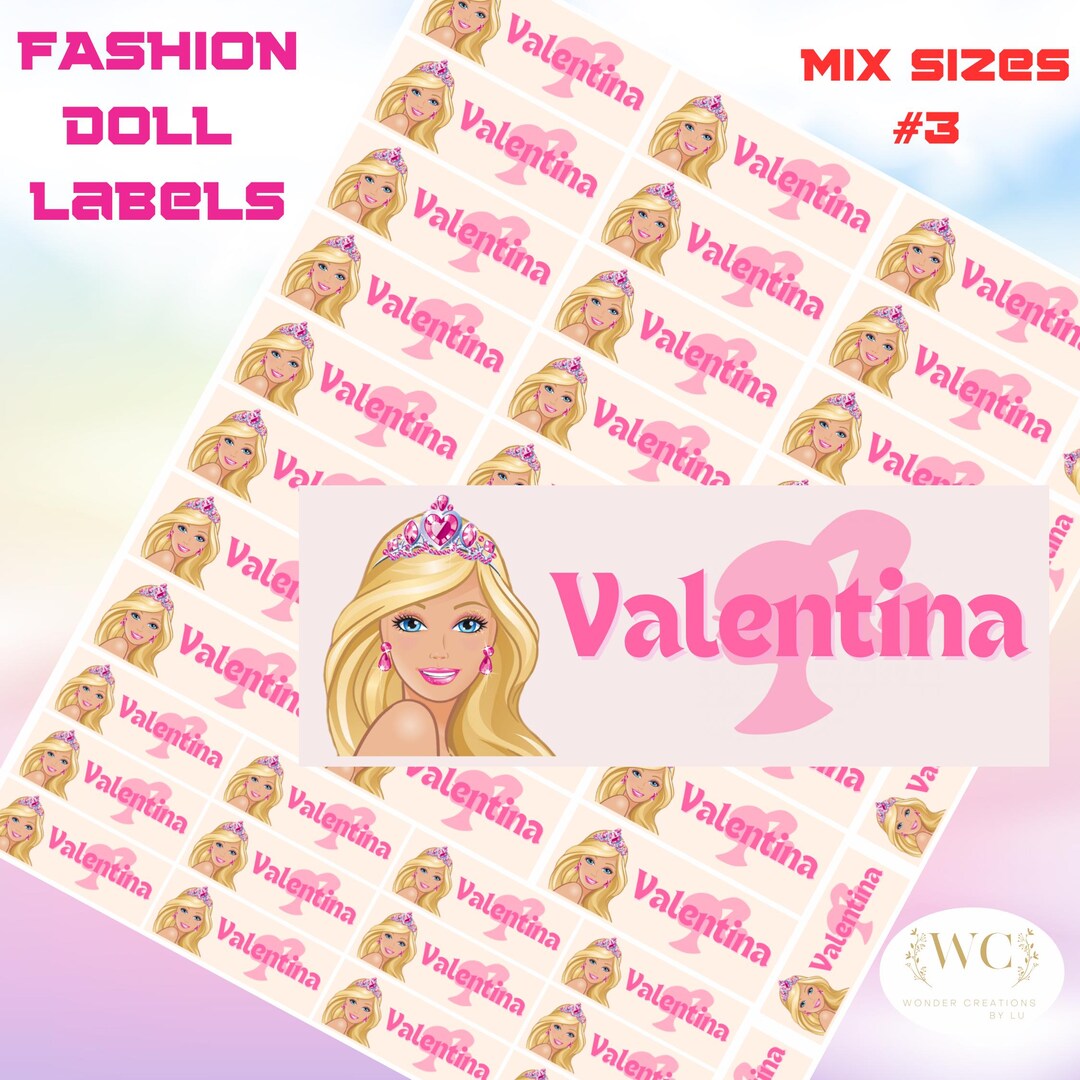Fashion Doll School Labels | Supplies Back to School Labels | Water ...