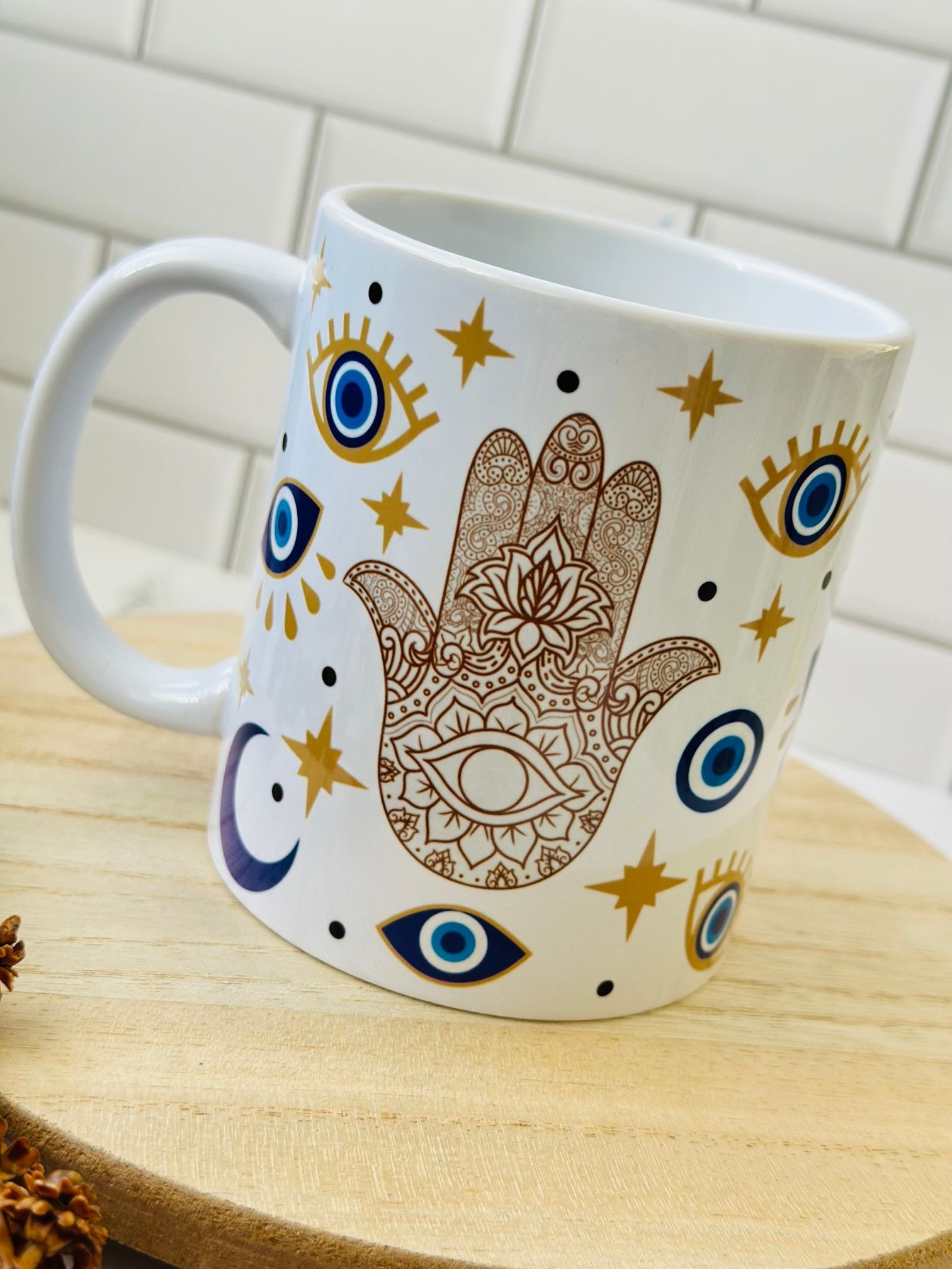 Evil Eye Mug/12oz Evil Eye Mug/hamsa Hand Mug/coffee Mug/personalized ...