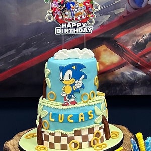 Sonic Cake Topper/sonic Theme Party/3d Cake Topper/personalized Sonic ...