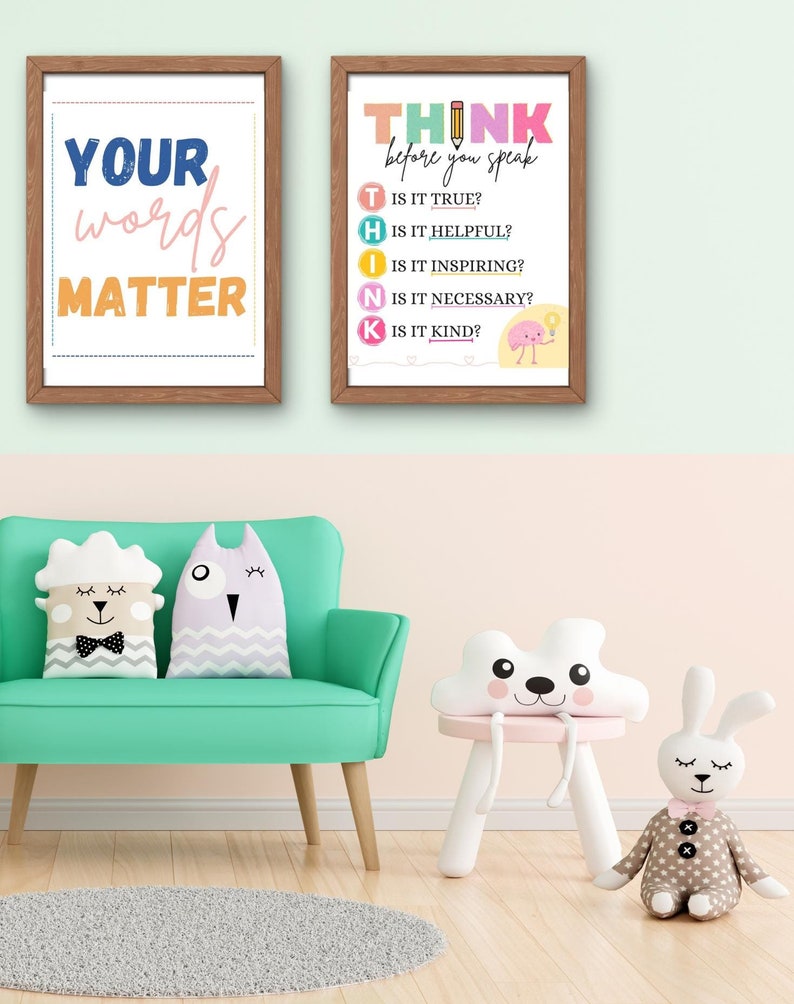 Think Before You Speak Poster Set,classroom Decor,classroom Rules ...