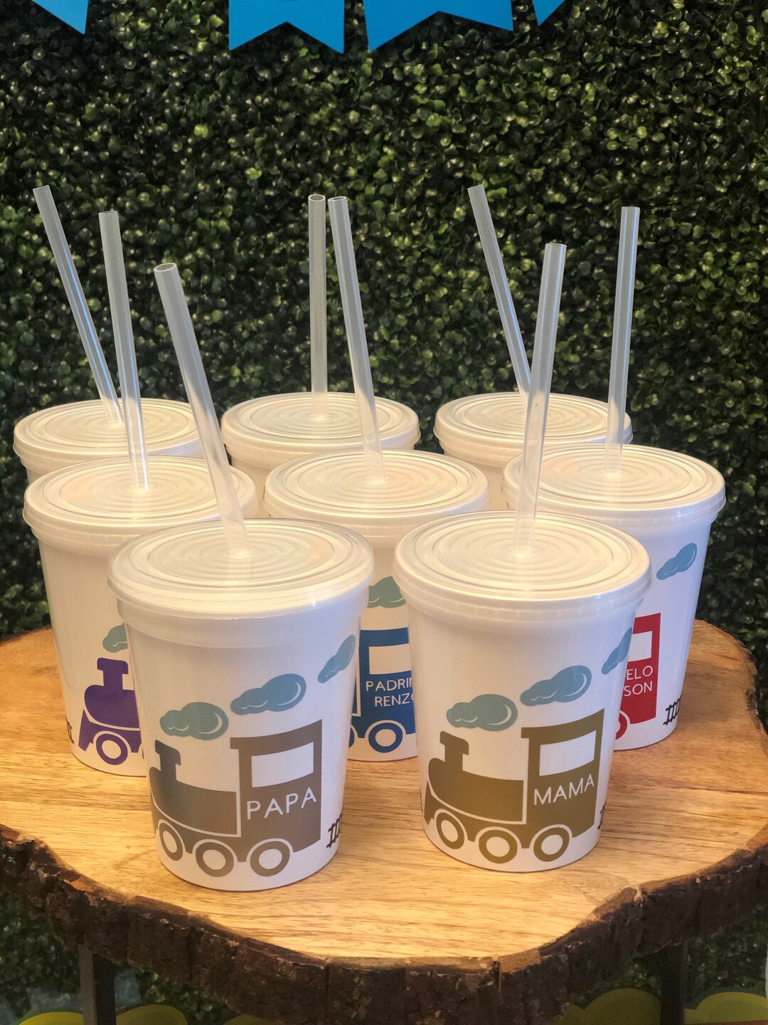 Train Reusable Party Cups/ Train Birthday Party/ Train Birthday Cup ...