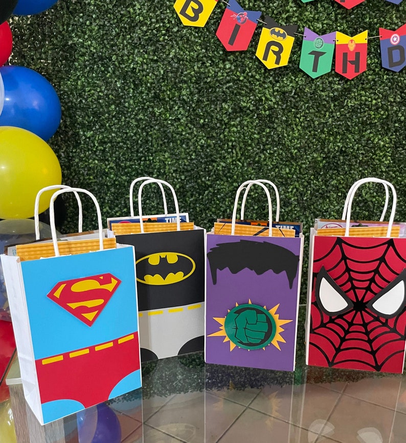 Superhero Party Favor Bags/1st Birthday Favor/superhero Theme Party ...