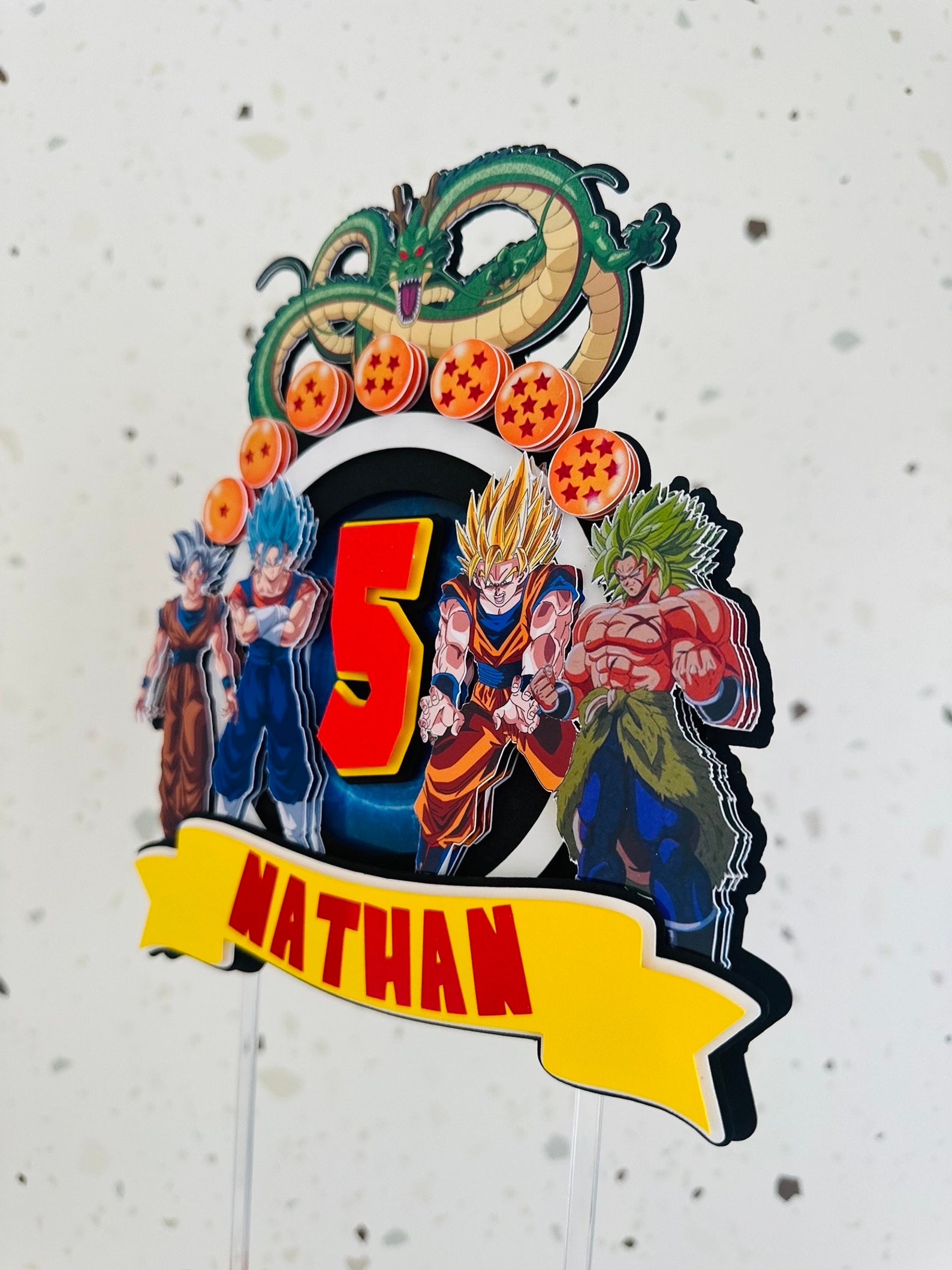 Anime Dragon Cake Topper/super Saiyan Inspired Cake Topper/dragon Party ...