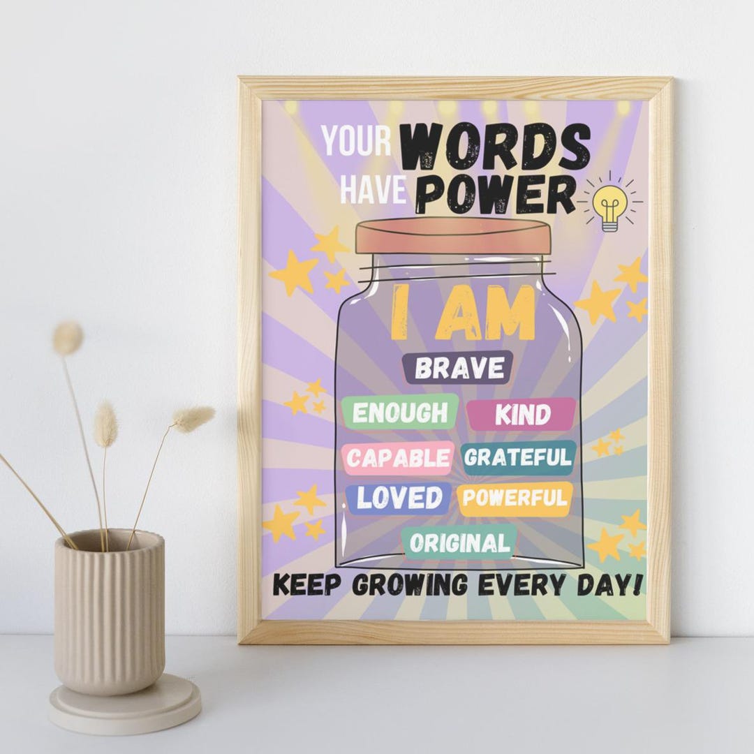 Your Words Have Power,classroom Poster, Motivational Poster, Montessori ...