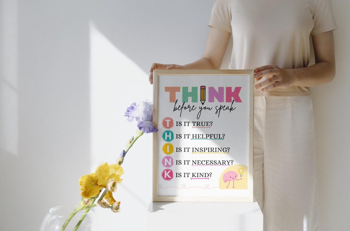 Think Before You Speak Poster Set,classroom Decor,classroom Rules ...