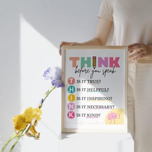 Think Before You Speak Poster Set,classroom Decor,classroom Rules ...