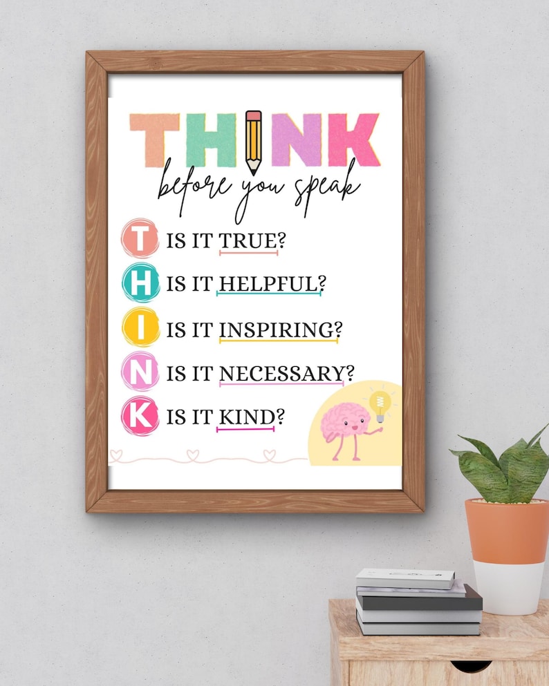 Think Before You Speak Poster Set,classroom Decor,classroom Rules ...