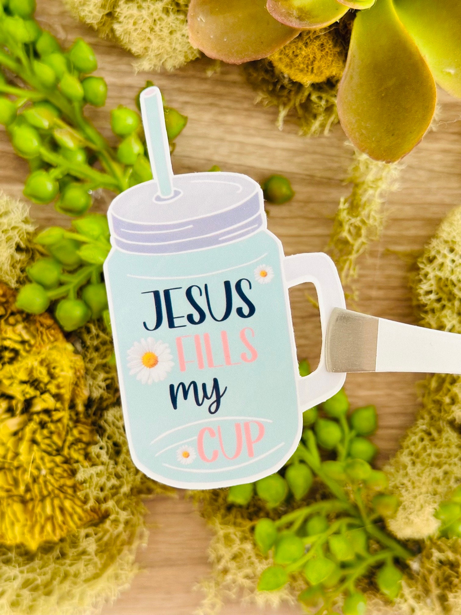 Jesus Fills My Cup Sticker/glossy Vinyl Sticker/waterproof Sticker ...