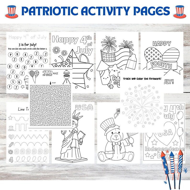 4th of July Coloring and Activity Pages for Kids – 20 Printable ...